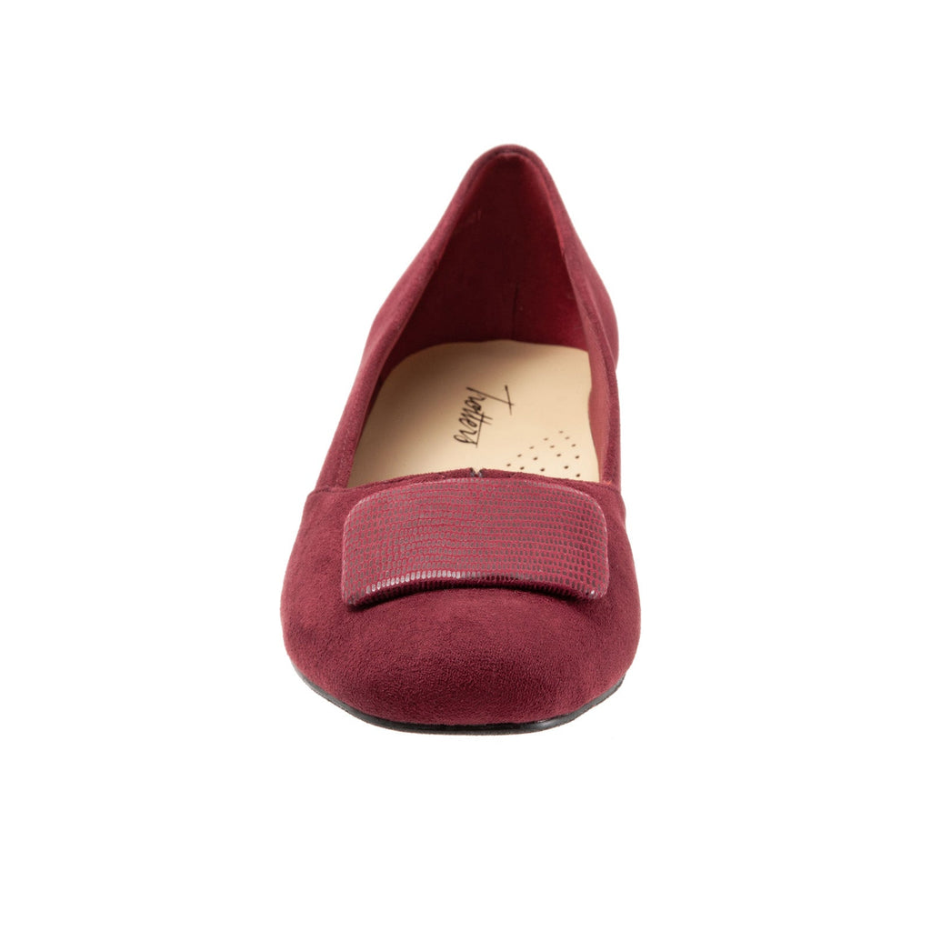 Trotters Delse T1852-601 Womens Red Suede Slip On Pumps Heels Shoes ...