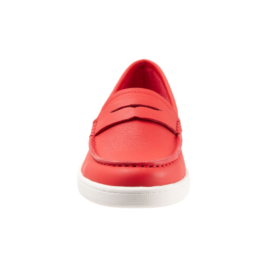 Trotters Dina T2000-600 Womens Red Wide Leather Slip On Loafer Flats S ...