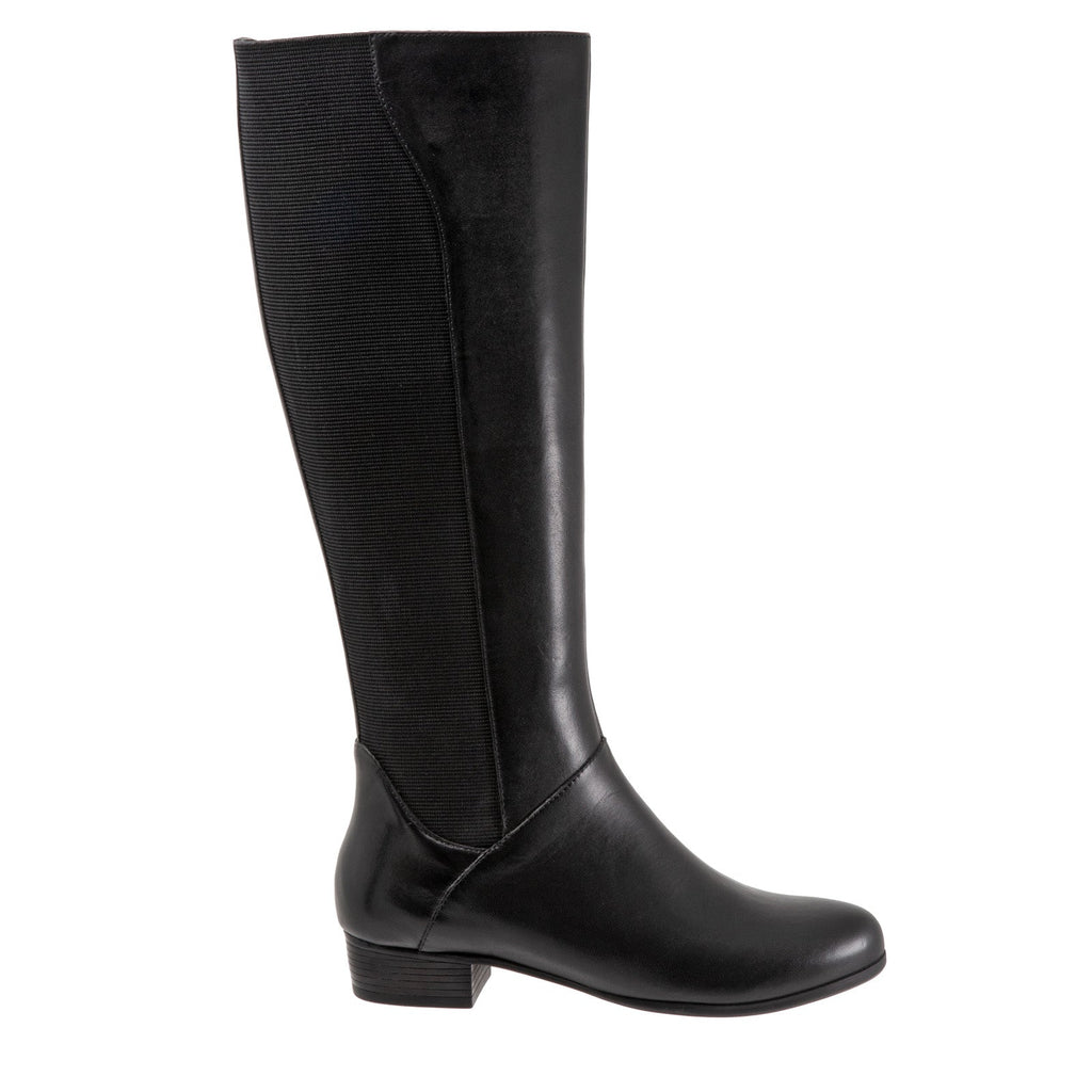 Trotters Misty Wide Shaft T2261-001 Womens Black Leather Knee High Boo ...