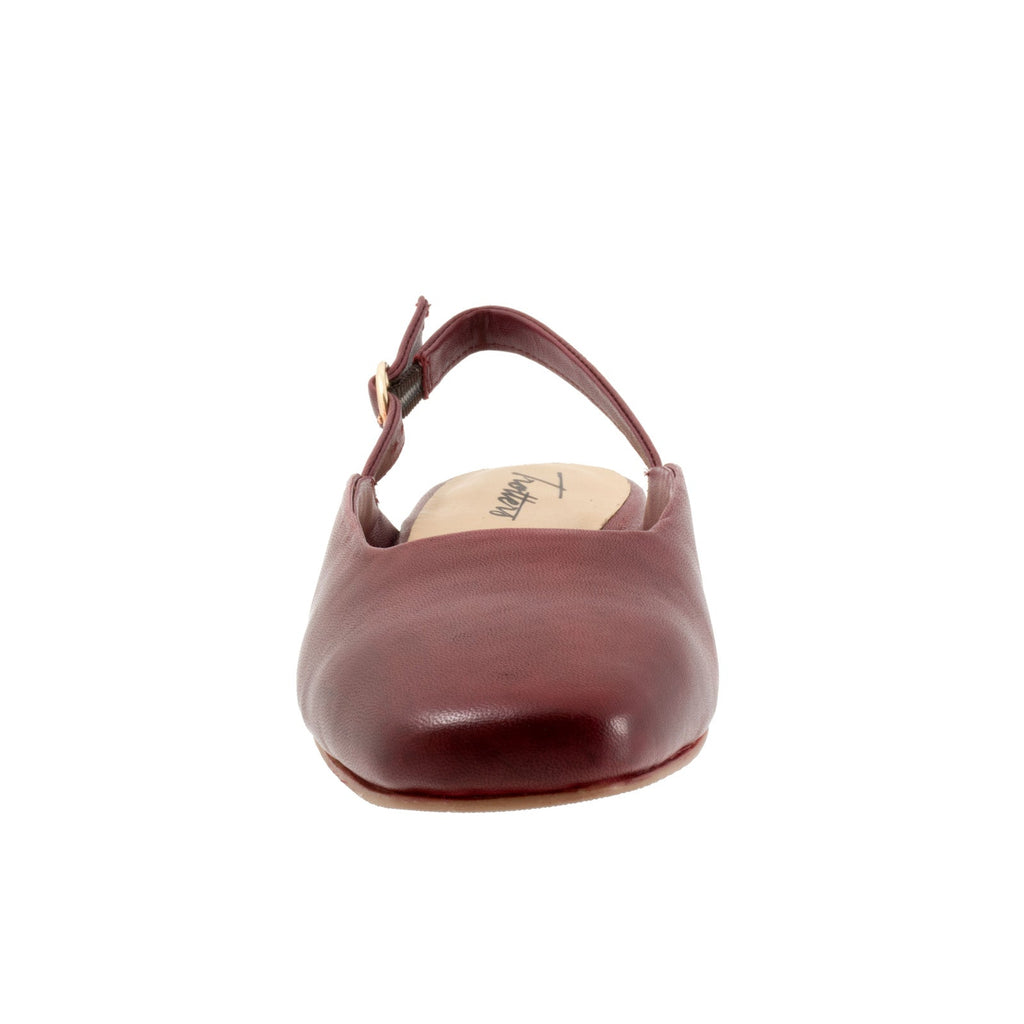Trotters Holly T2307-642 Womens Red Wide Leather Slingback Flats Shoes ...
