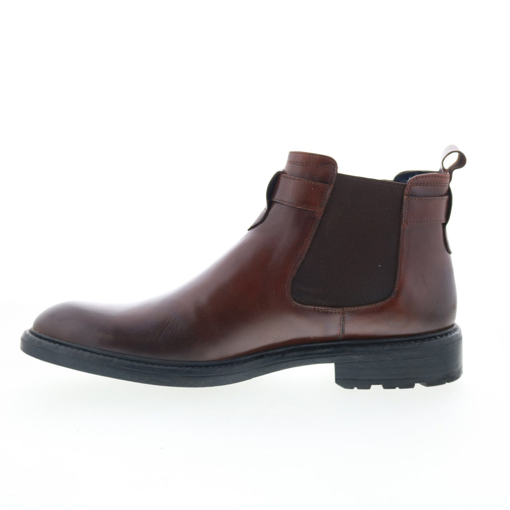 Robert Graham Alessio Mens Brown Leather Hook & Loop Casual Dress Boot ...