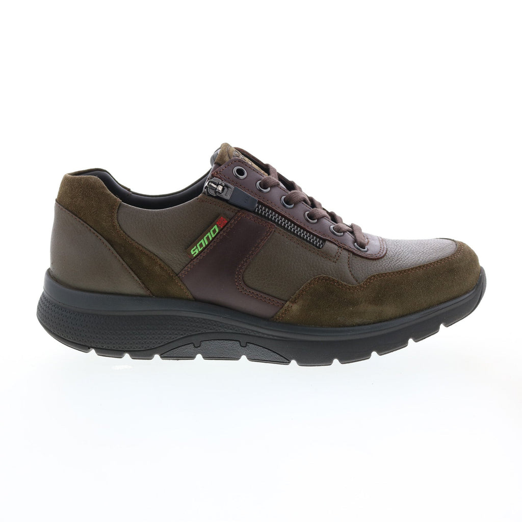 Sano by Mephisto Amory Mens Brown Leather Lace Up Lifestyle Sneakers S ...