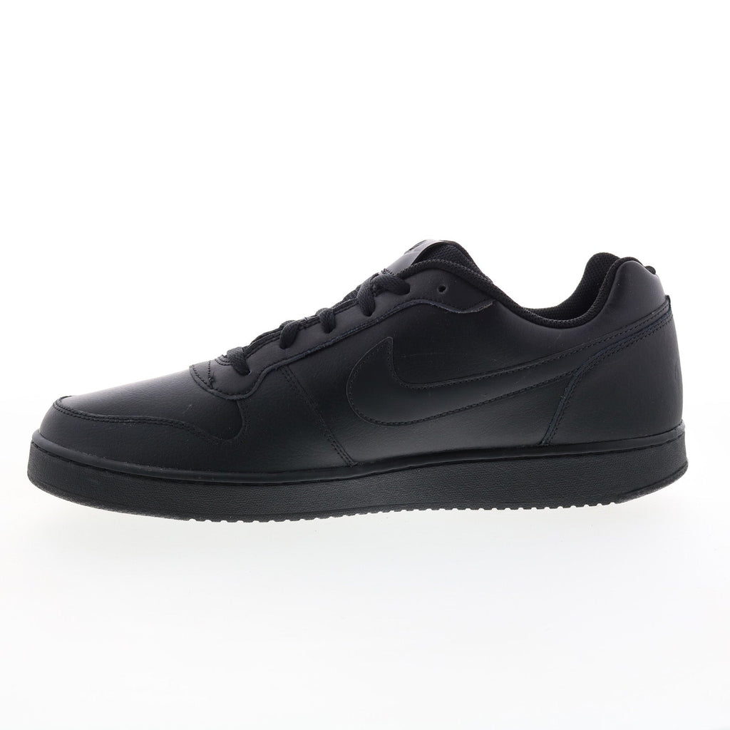 Nike Ebernon Low AQ1775-003 Mens Black Leather Lifestyle Sneakers Shoe ...
