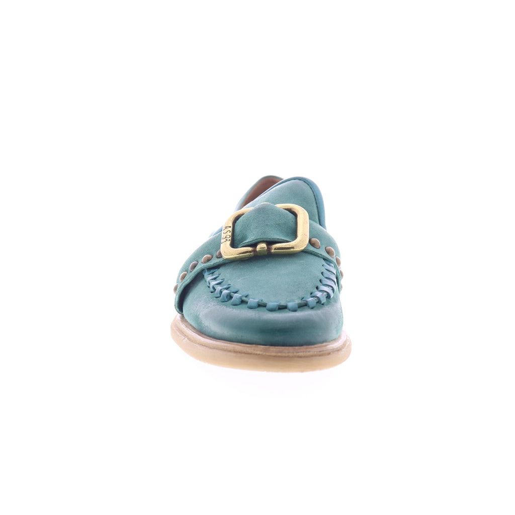 A.S. 98 Tayte Womens Green Leather Hook & Loop Loafer Flats Shoes ...