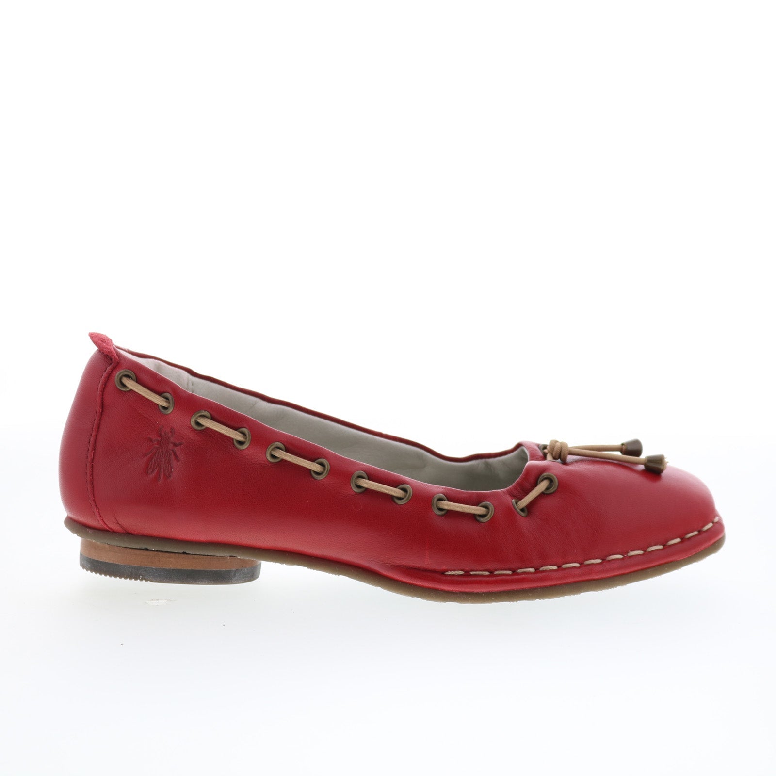 Fly London Bapi BAPI264FLY-000 Womens Red Leather Slip On Ballet Flats ...