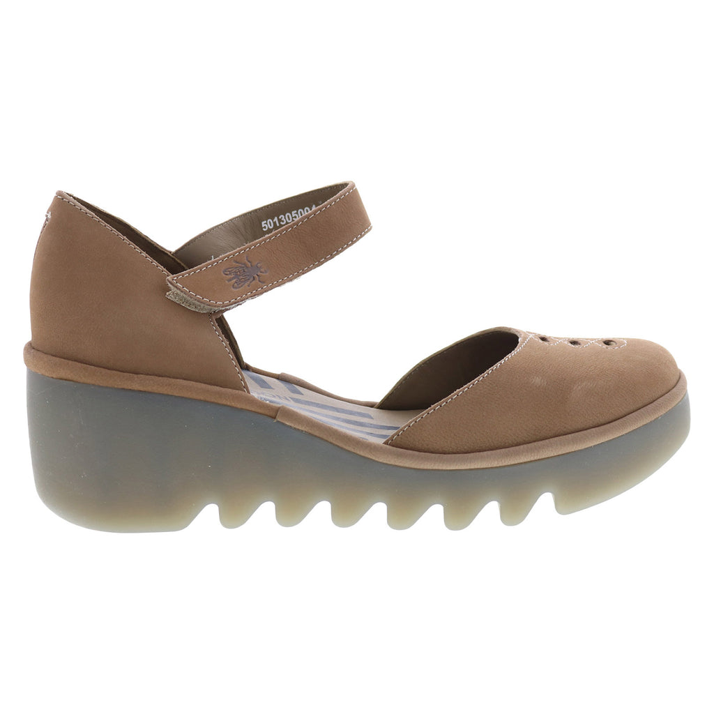 Fly London Biso BISO305FLY-004 Womens Brown Leather Strap Wedges Sanda ...