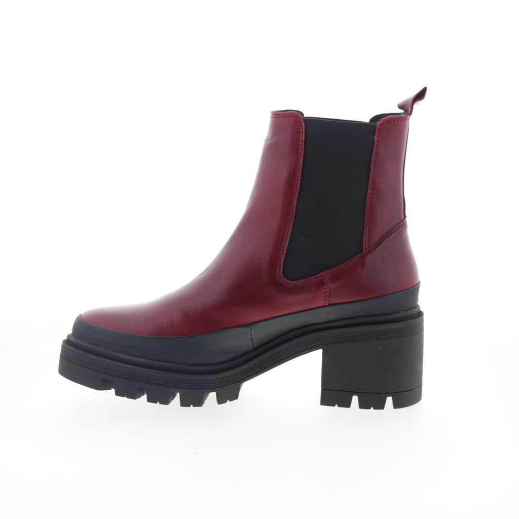 Miz Mooz Brexton Womens Burgundy Leather Slip On Chelsea Boots - Ruze Shoes
