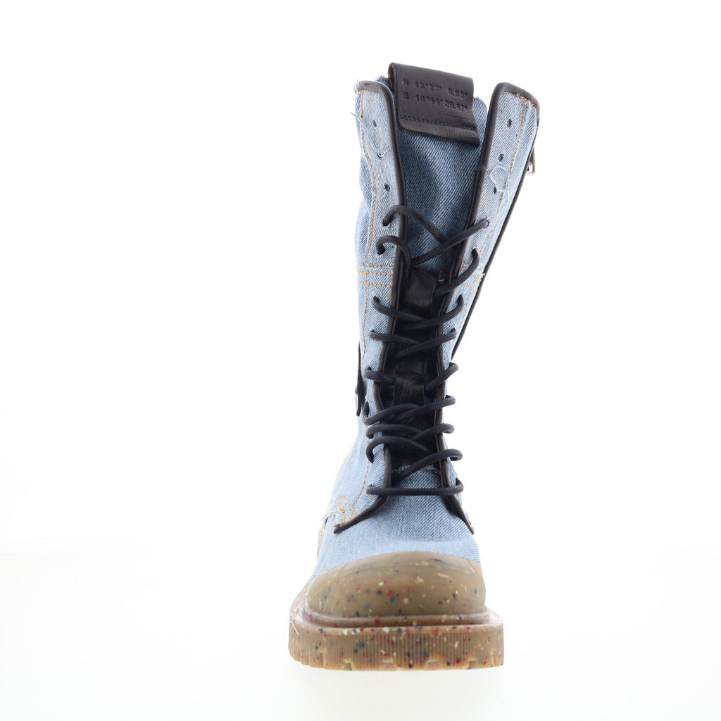 A.S. 98 Cambert Womens Blue Canvas Lace Up Casual Dress Boots - Ruze Shoes