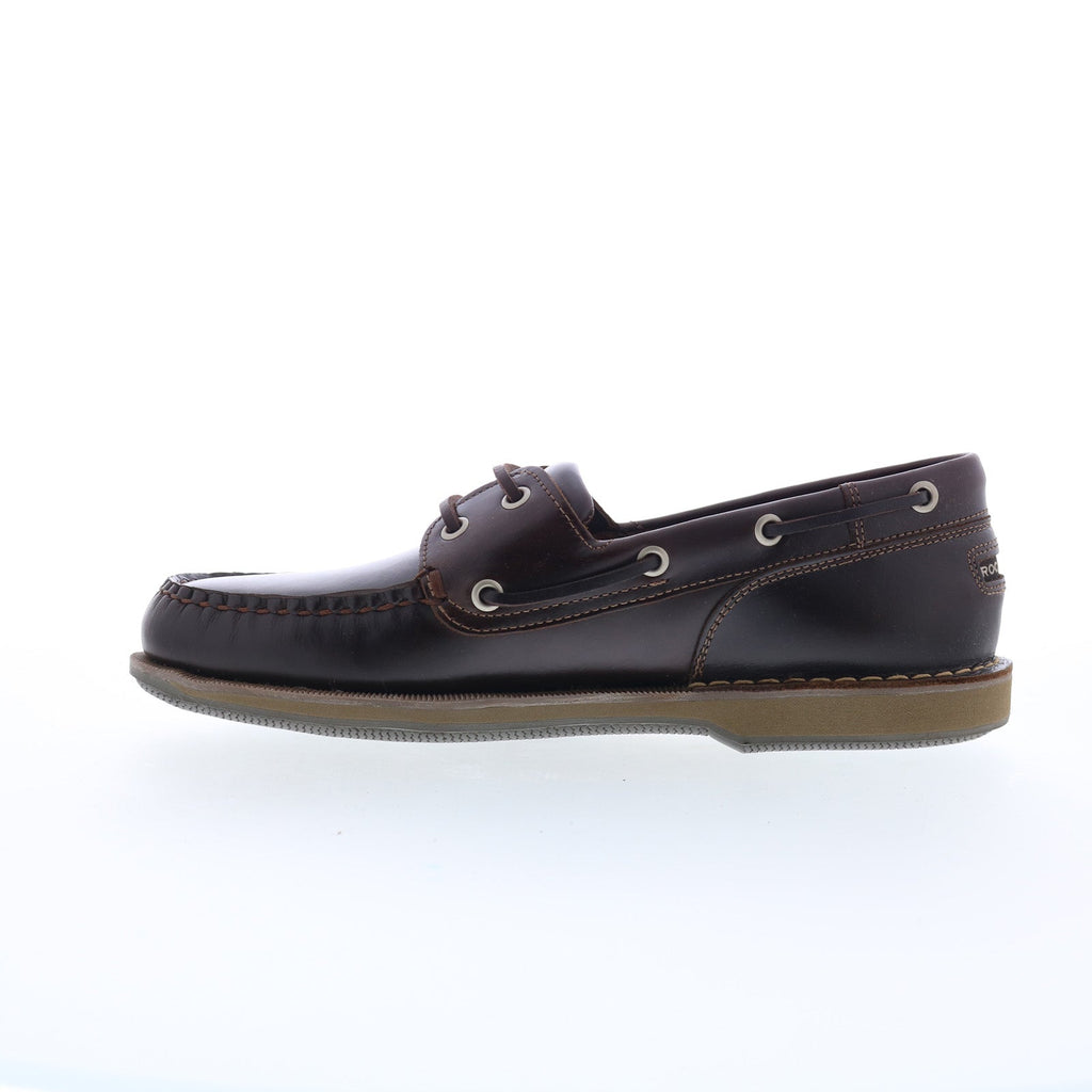 Rockport Perth CH1237 Mens Brown Leather Loafers & Slip Ons Boat Shoes ...