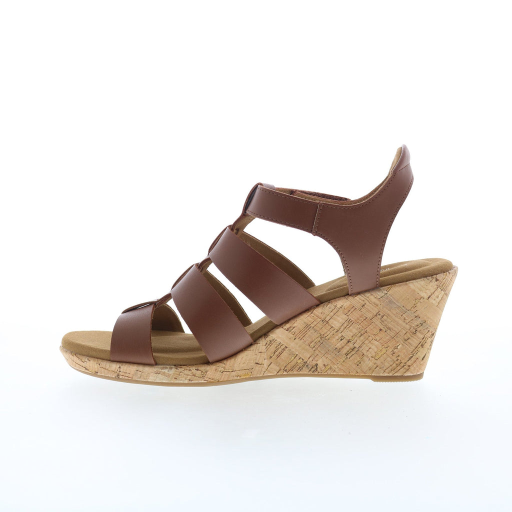 Rockport Briah New Gladiator CJ1091 Womens Brown Wide Wedges Sandals S ...