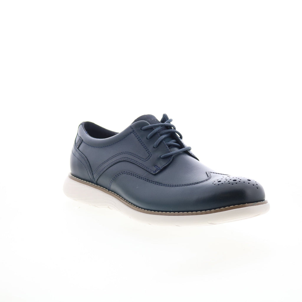 Rockport Garett Wingtip Mens Blue Wide Oxfords Wingtip & Brogue Shoes ...