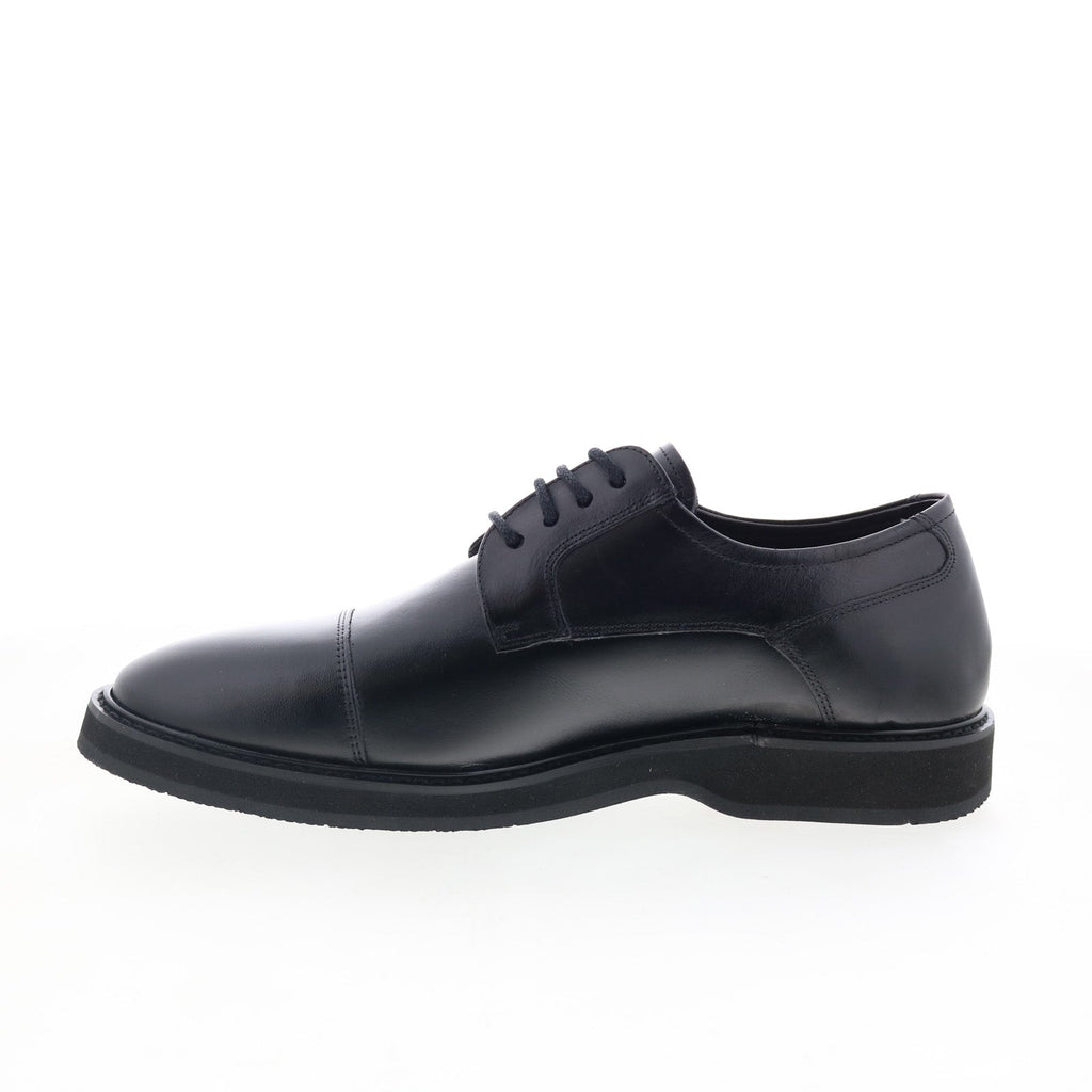 Studio Belvedere Dayton Mens Black Leather Oxfords & Lace Ups Cap Toe ...