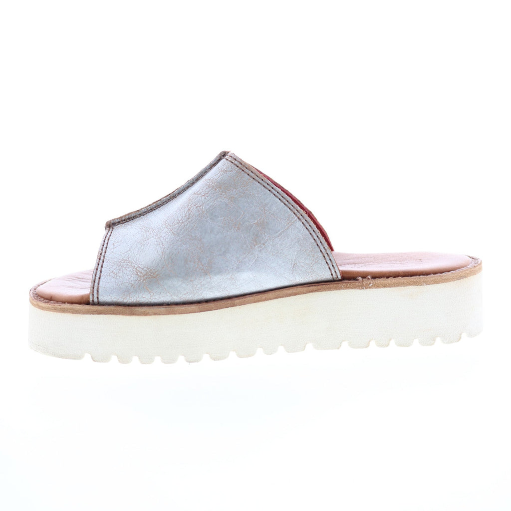 Bed Stu Fairlee II F395005 Womens Silver Leather Slip On Slides Sandal ...