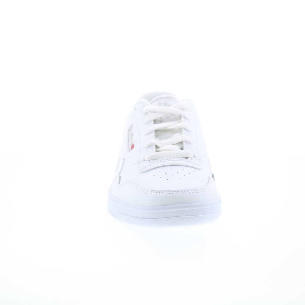 Reebok Club Memt Womens White Leather Lace Up Lifestyle Sneakers Shoes ...