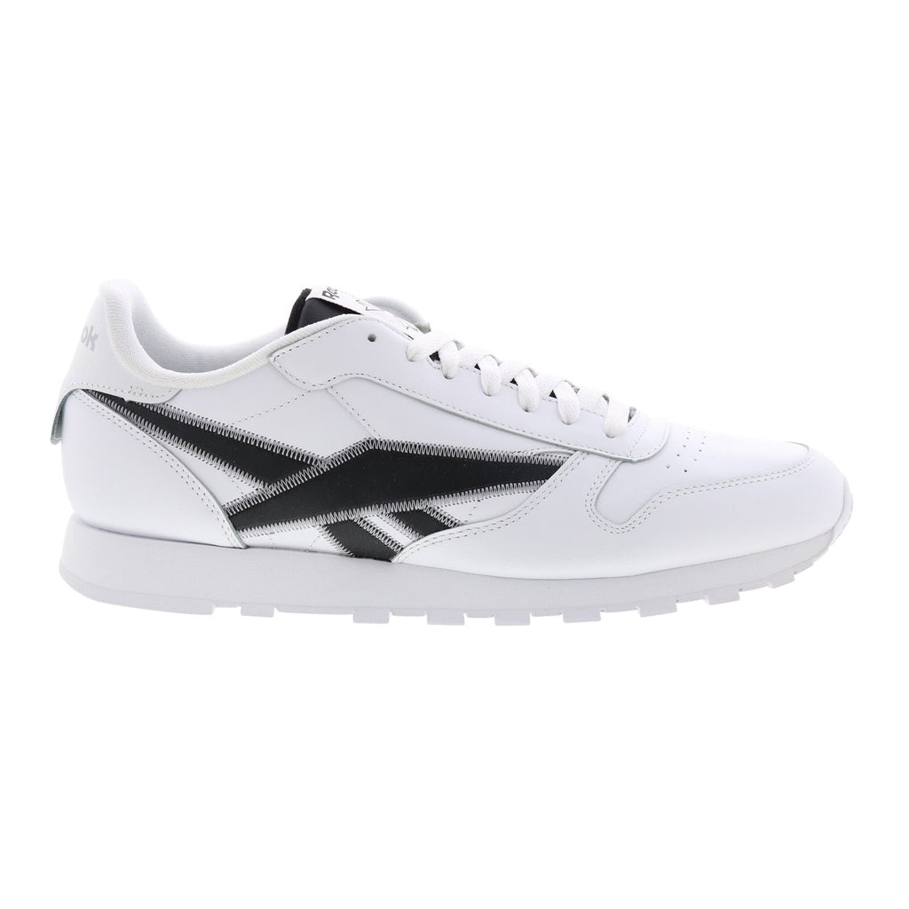 Reebok Classic Leather Mens White Leather Lifestyle Sneakers Shoes ...