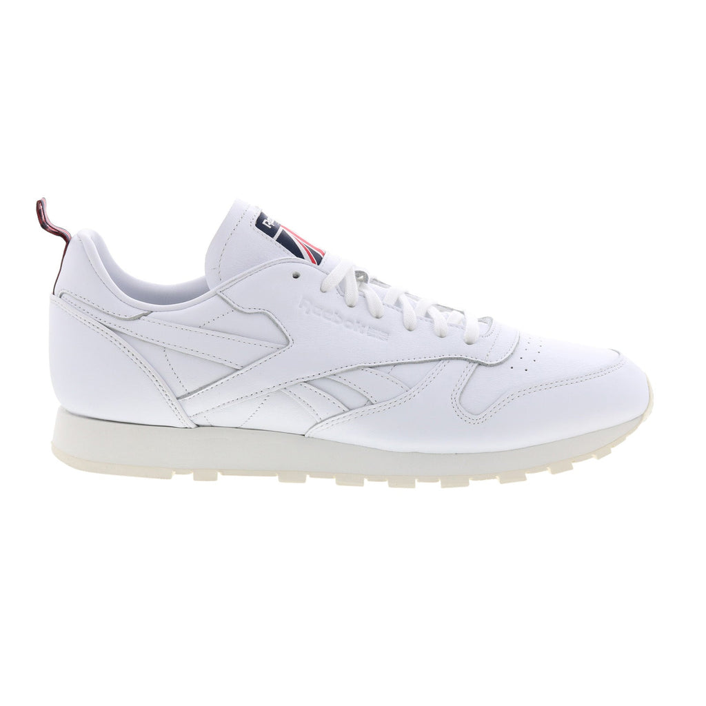 Reebok Classic Leather Mens White Leather Lifestyle Sneakers Shoes ...