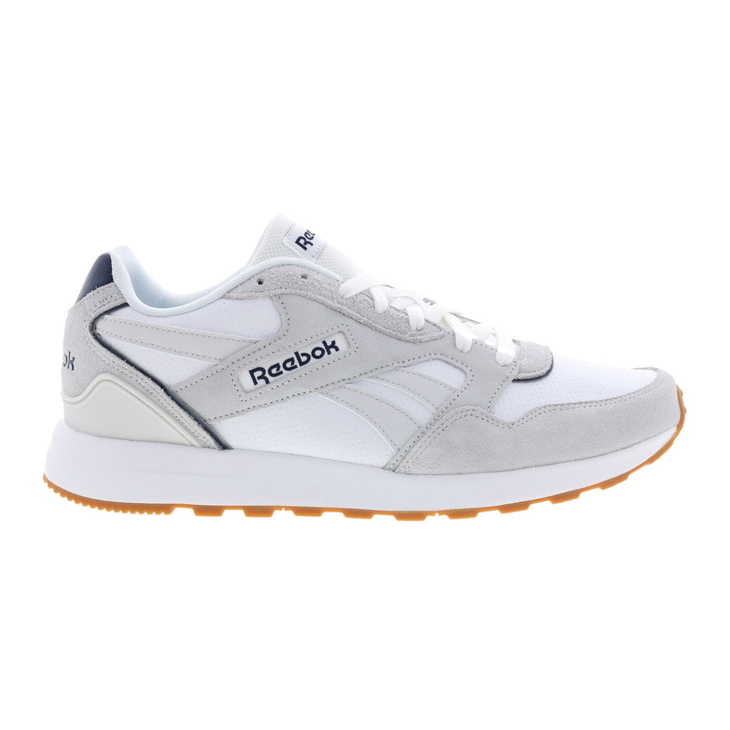 Reebok GL 1000 Leather Mens White Suede Lace Up Lifestyle Sneakers Sho ...