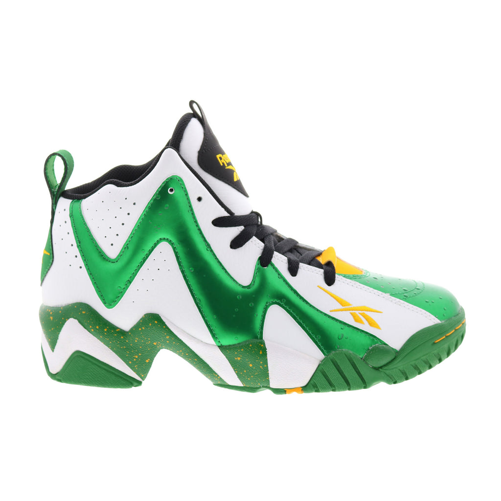 Reebok Hurrikaze II Mens Green Leather Lace Up Athletic Basketball Sho ...