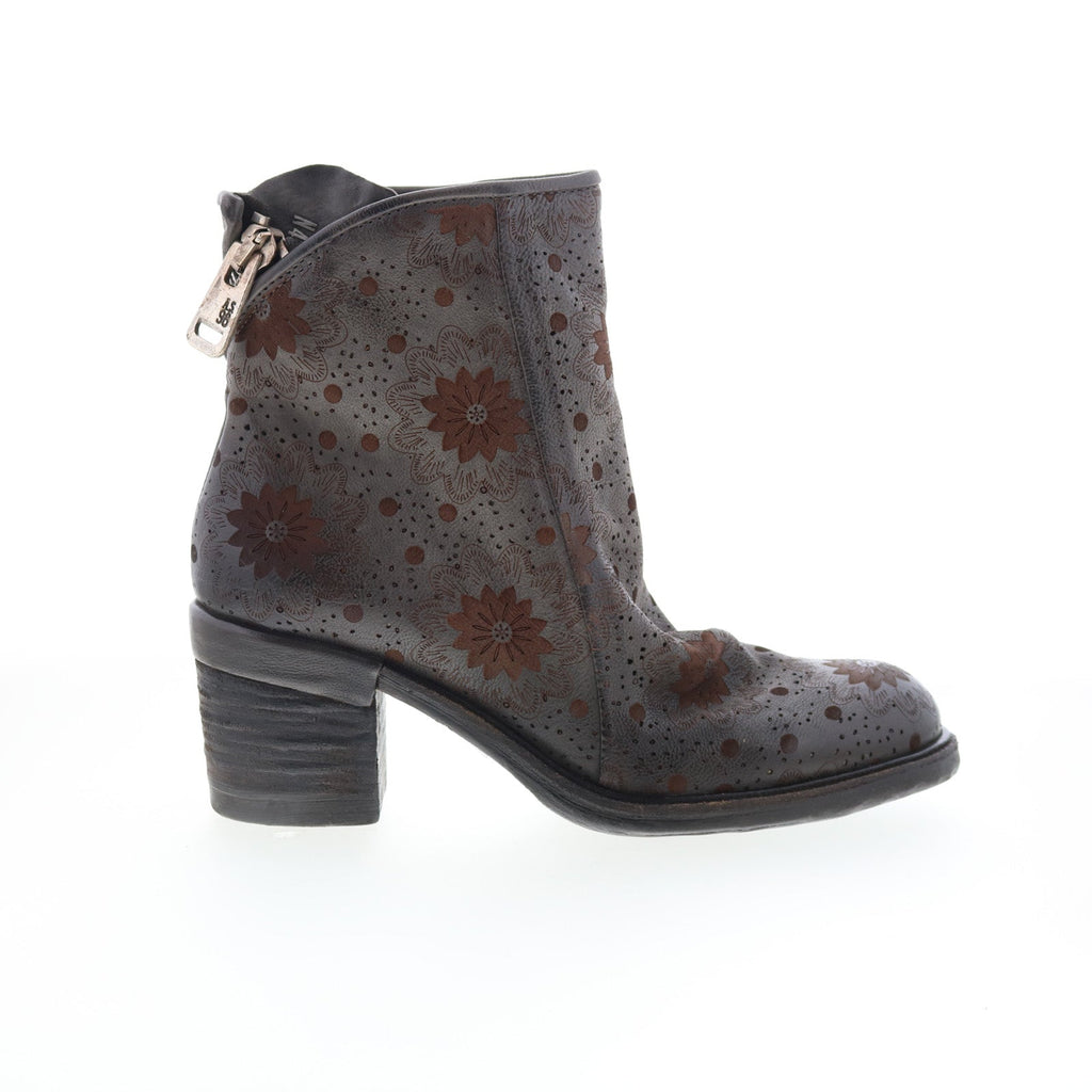A.S. 98 Jase Floral Womens Gray Leather Zipper Ankle & Booties Boots ...