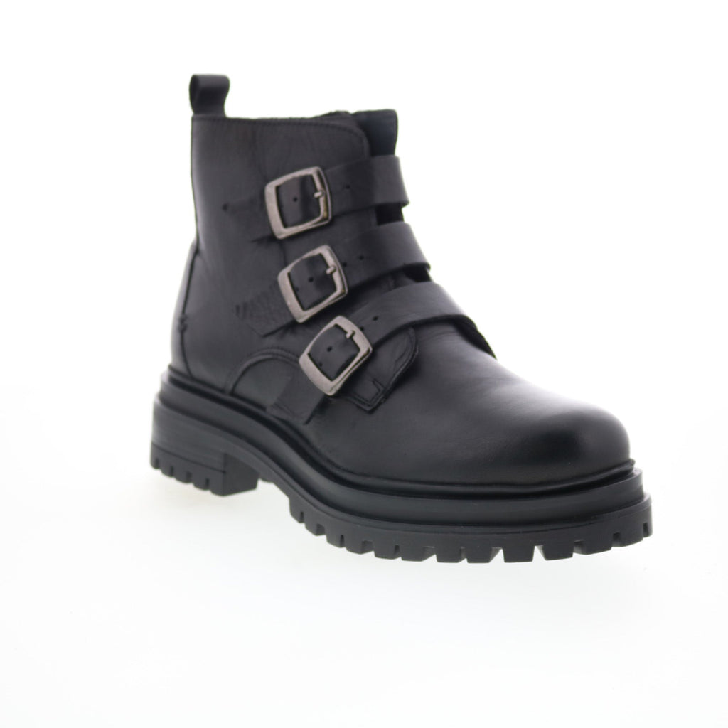 Miz Mooz Lorra Womens Black Leather Zipper Casual Dress Boots - Ruze Shoes