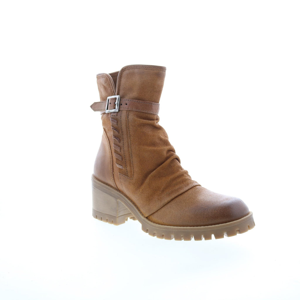 Miz Mooz Mandy Womens Brown Leather Zipper Casual Dress Boots - Ruze Shoes