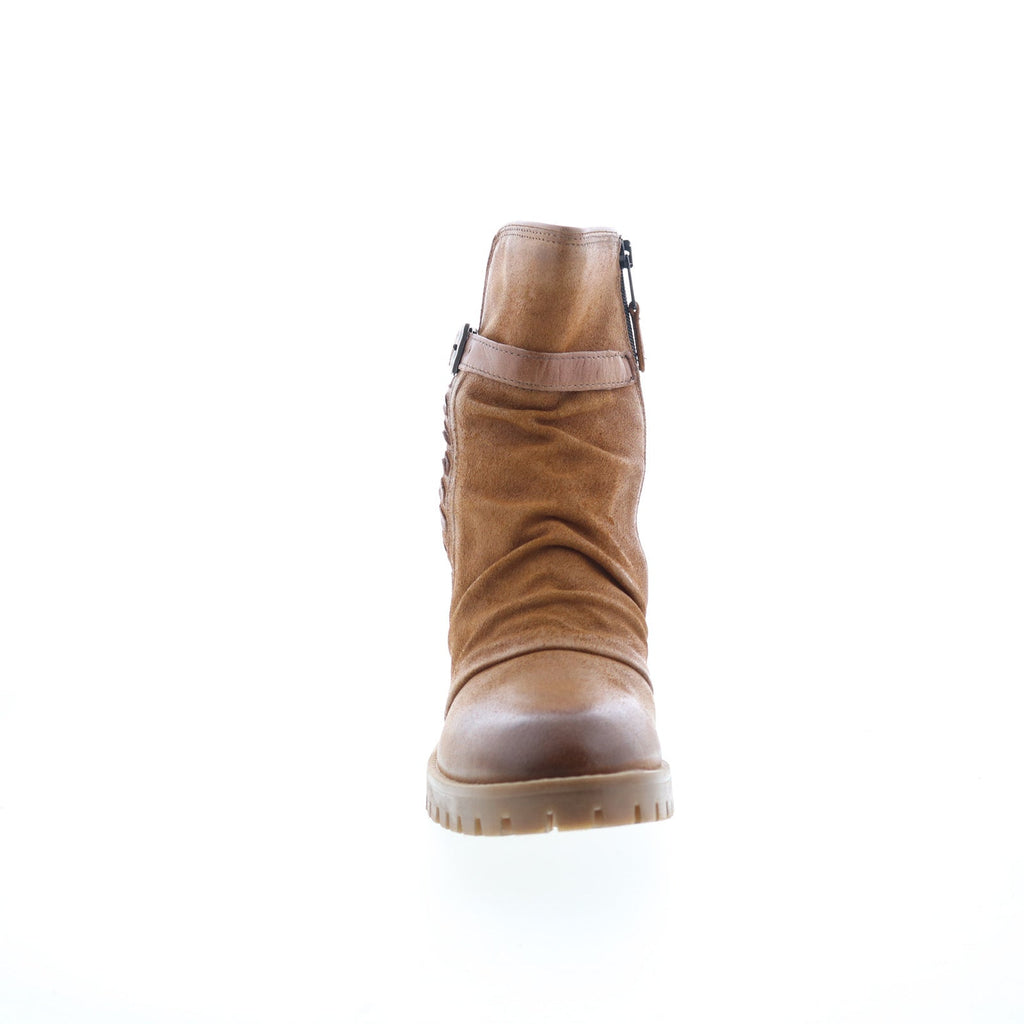 Miz Mooz Mandy Womens Brown Leather Zipper Casual Dress Boots - Ruze Shoes