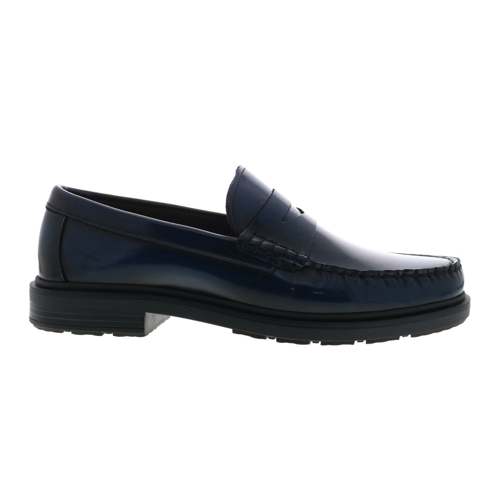 Bruno Magli Mello MB3MELN0 Mens Blue Leather Loafers & Slip Ons Penny ...