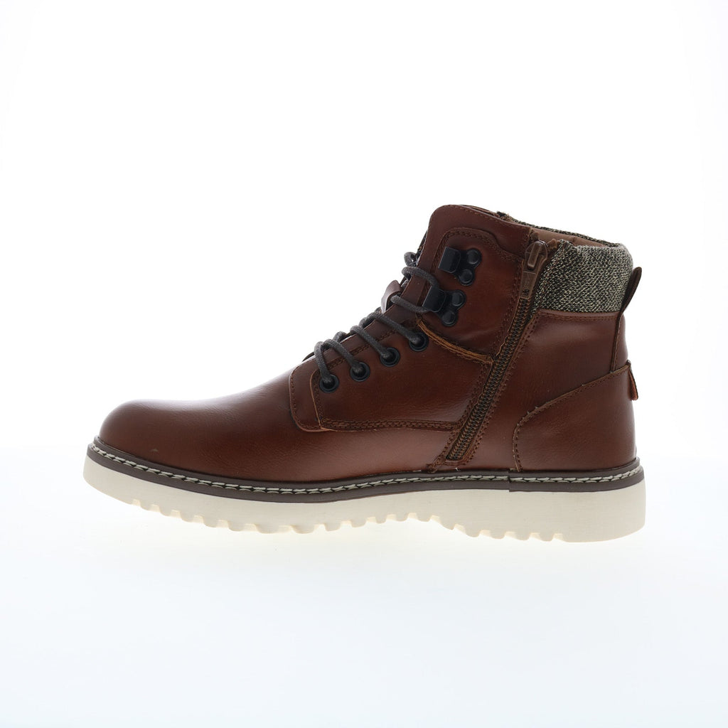 Steve Madden M-Delwar Mens Brown Leather Lace Up Casual Dress Boots ...