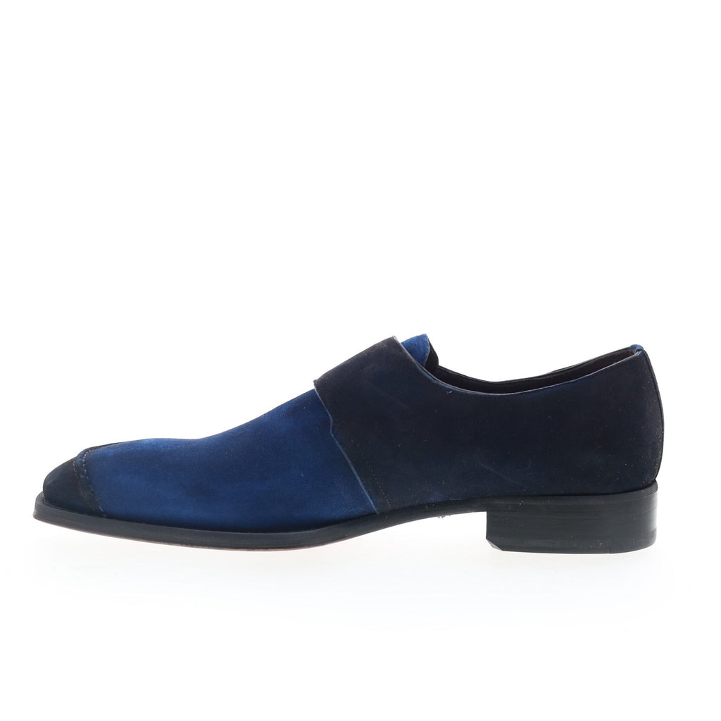 Mezlan Mez384 Mens Blue Suede Loafers & Slip Ons Casual Shoes - Ruze Shoes