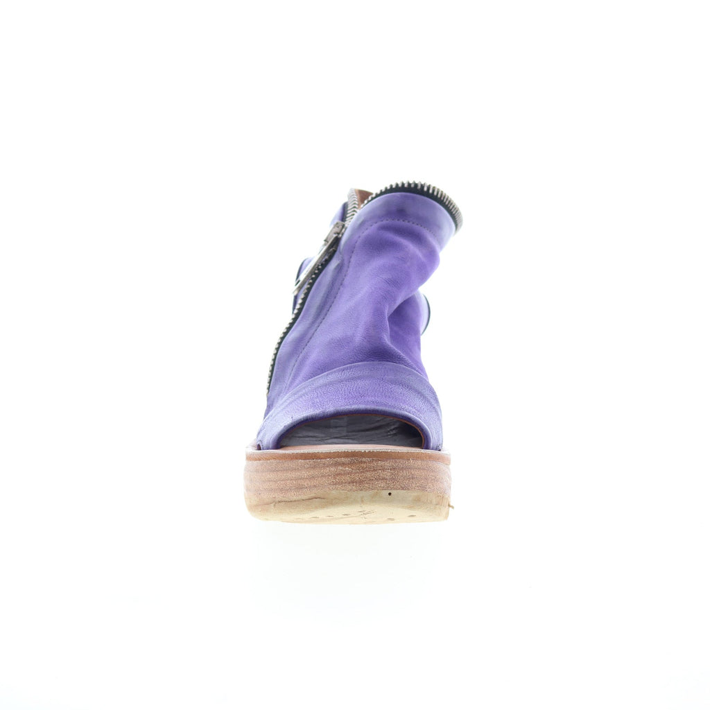 A.S. 98 Naylor Womens Purple Leather Zipper Wedges Sandals Shoes - Ruze ...