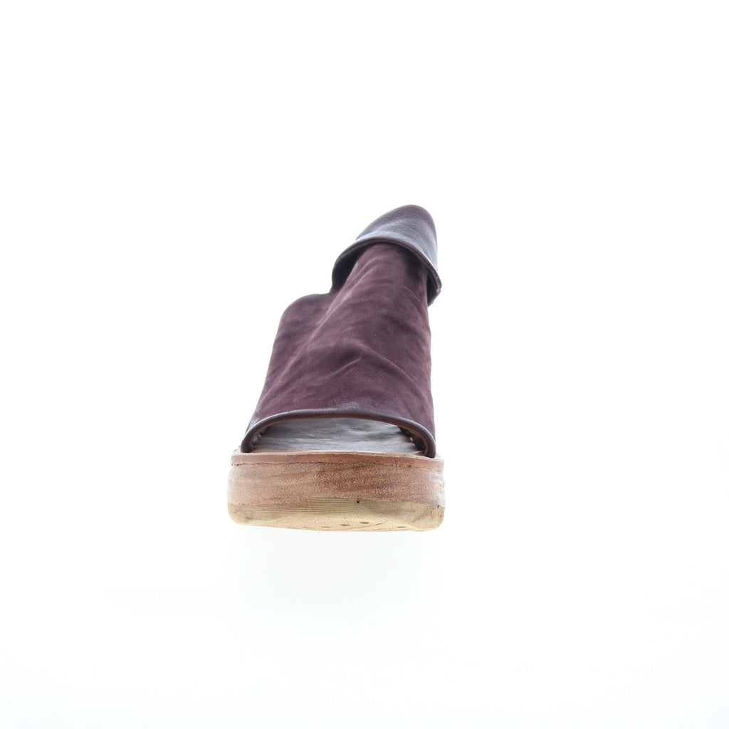 A.S. 98 Niels Womens Burgundy Leather Slip On Wedges Sandals Shoes ...