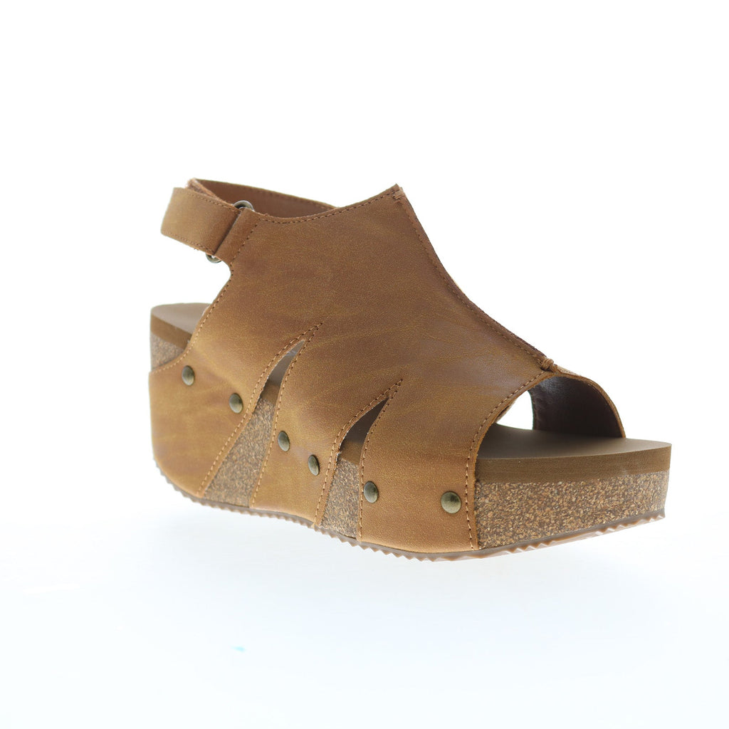 Volatile Montpelier PV136 Womens Brown Synthetic Strap Wedges Sandals ...
