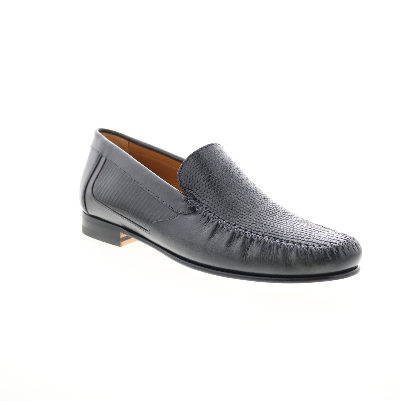 Mezlan Lizard Napa Mocassin Mens Black Loafers & Slip Ons Penny Shoes ...