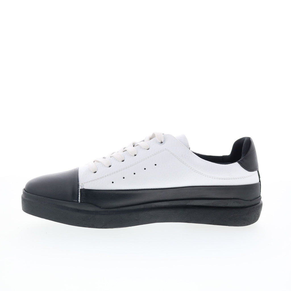 Studio Belvedere Santini Mens White Leather Lace Up Lifestyle Sneakers ...