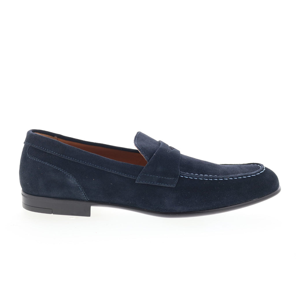 Bruno Magli Silas SILAS1 Mens Blue Suede Loafers & Slip Ons Penny Shoe ...