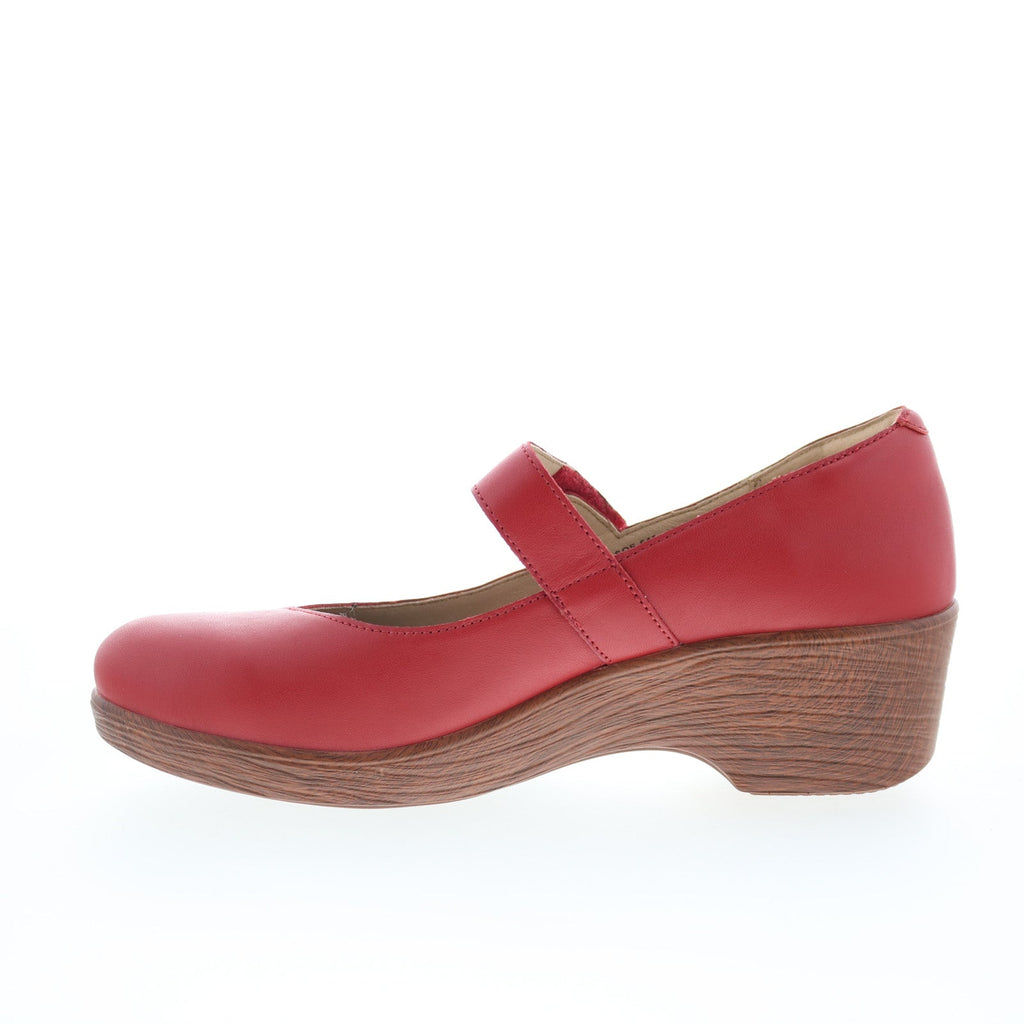 Alegria Sofi SOF-645 Womens Red Leather Strap Mary Jane Flats Shoes ...