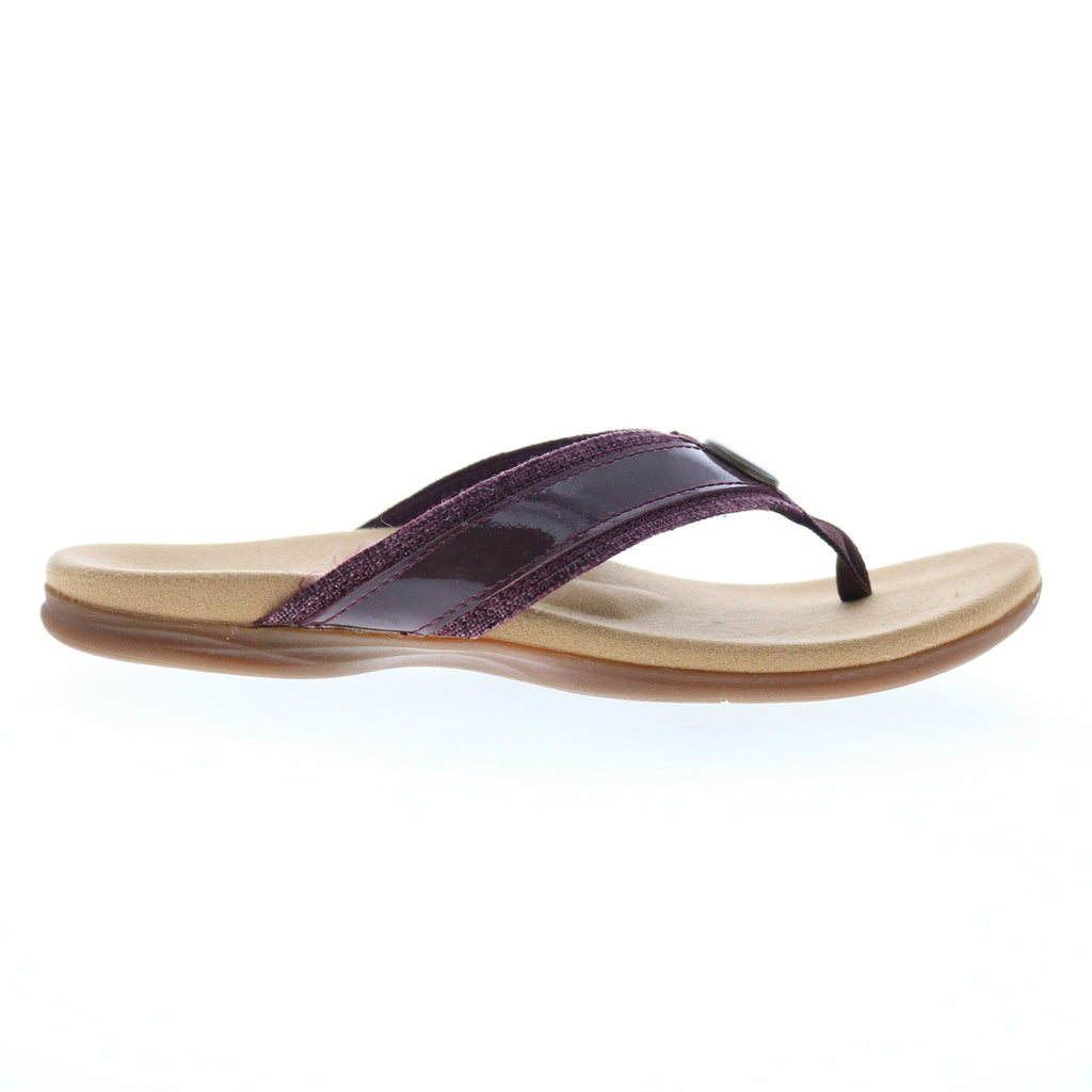 Spenco Sutton SP1118SAS Womens Purple Suede Slip On Flip-Flops Sandals ...