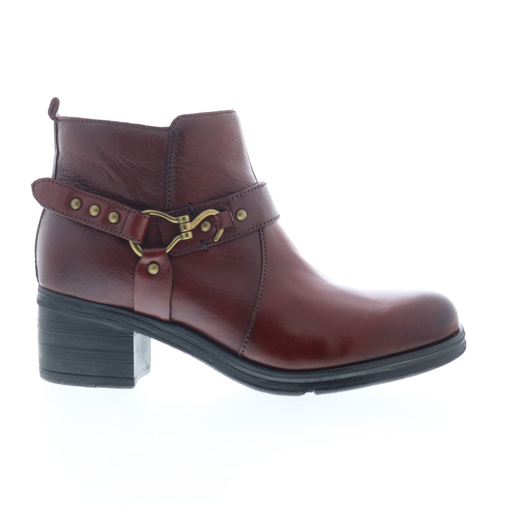 Miz Mooz Sydni Womens Burgundy Leather Zipper Ankle & Booties Boots ...