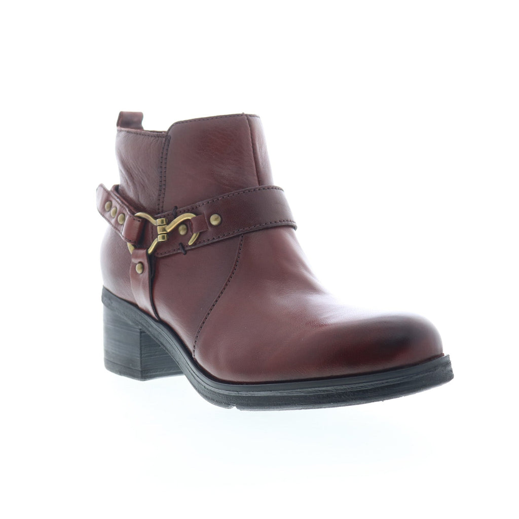 Miz Mooz Sydni Womens Burgundy Leather Zipper Ankle & Booties Boots ...