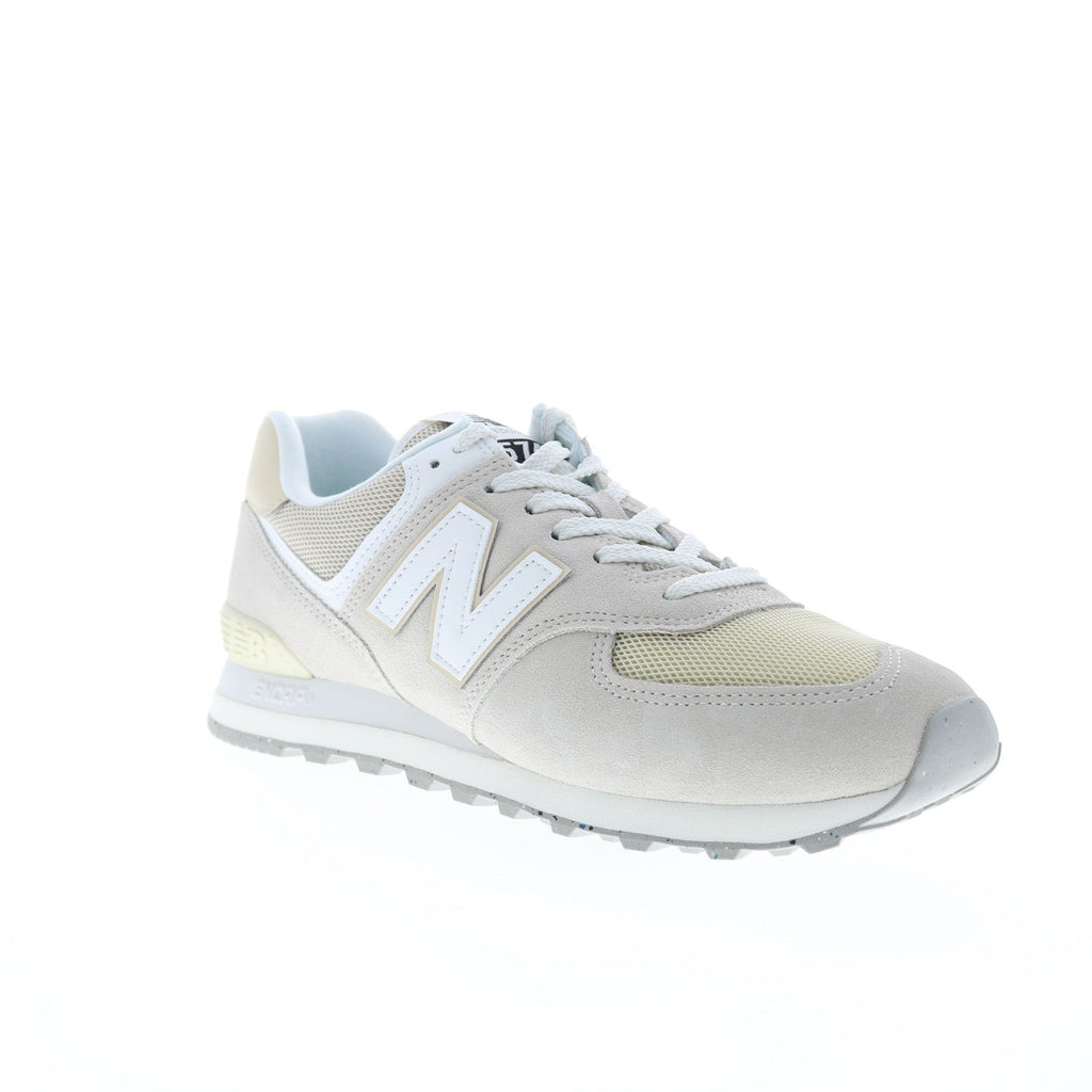 New Balance 574 U574FOG Mens Gray Suede Lace Up Lifestyle Sneakers Sho ...