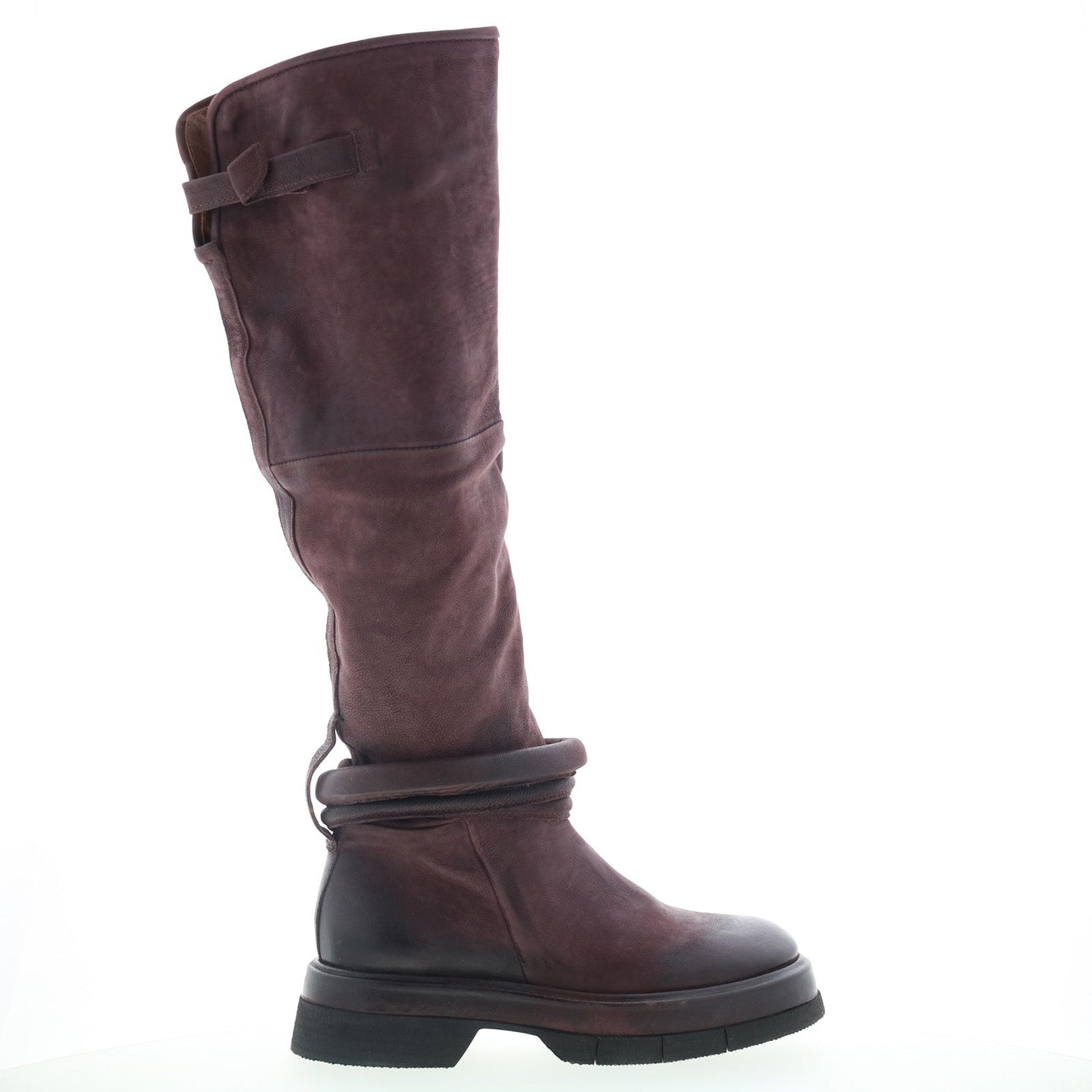 A.S. 98 Vick Womens Brown Leather Zipper Knee High Boots - Ruze Shoes