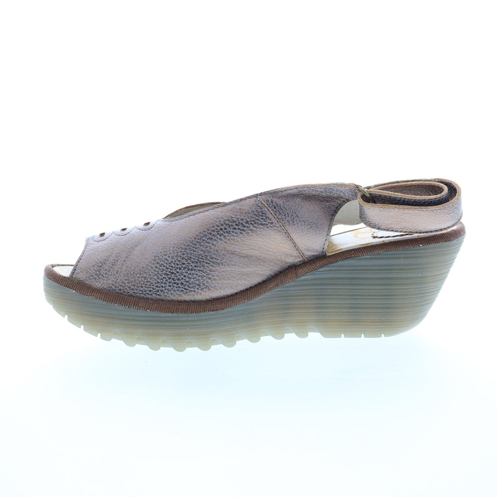 Fly London Yeay YEAY387FLY-001 Womens Beige Leather Wedges Sandals Sho ...
