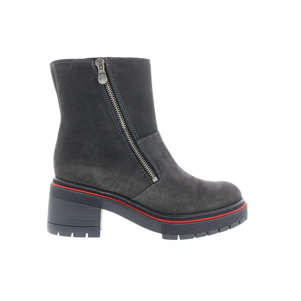 Bos. & Co. Zap Womens Gray Suede Zipper Ankle & Booties Boots - Ruze Shoes