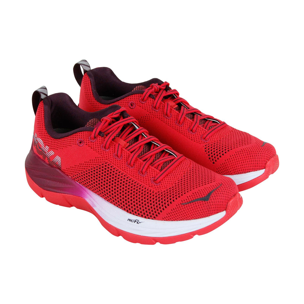 Hoka One One Mach 1019280 Womens Red Canvas Low Top Athletic Running S ...