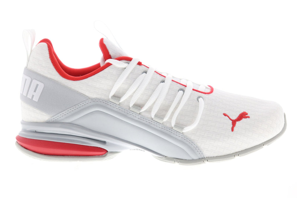 Puma Axelion Block 19314802 Mens White Canvas Athletic Running Shoes ...