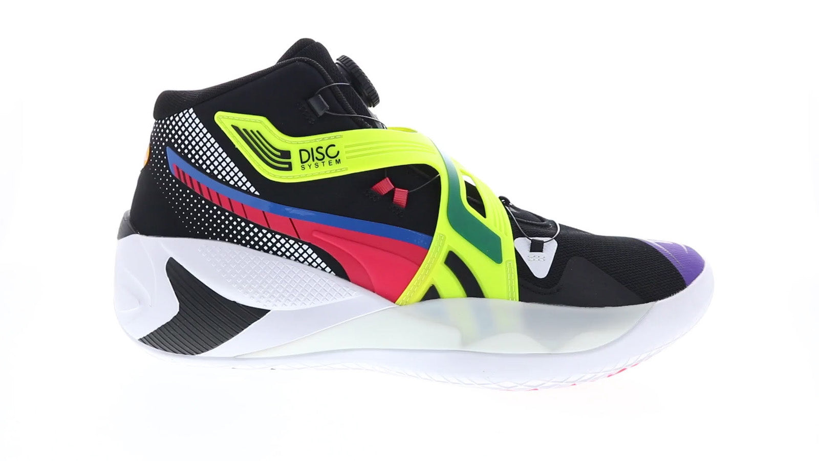 Puma Disc Rebirth 19481202 Mens Black Yellow Athletic Basketball Shoes ...