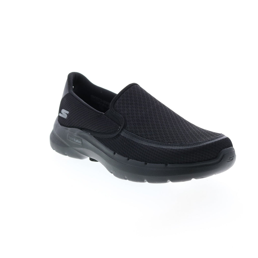 Skechers Go Walk 6 Orva 216200 Mens Black Canvas Lifestyle Sneakers Sh ...