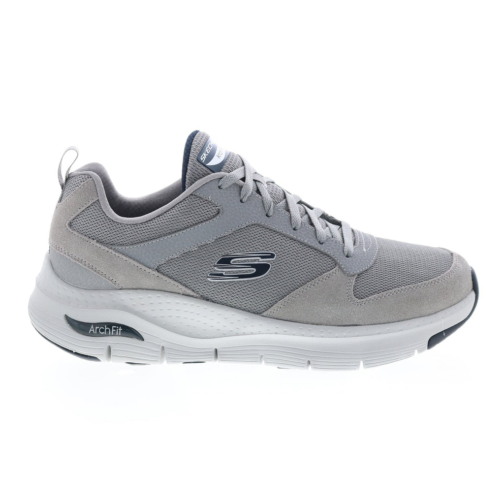 Skechers Arch Fit Servitica 232101 Mens Gray Suede Lifestyle Sneakers ...
