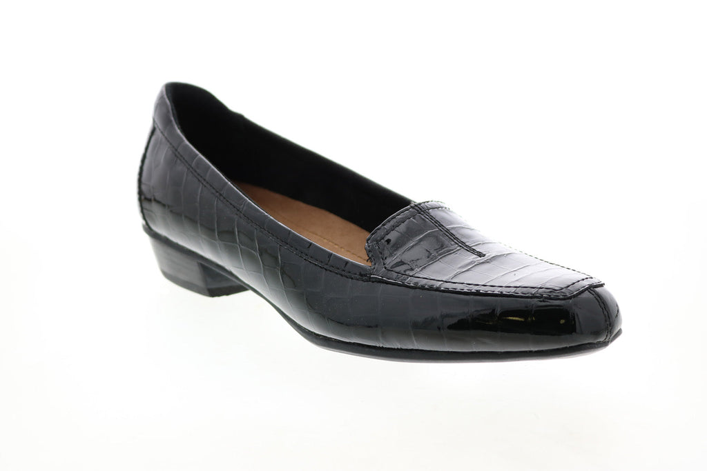 Clarks Timeless 26082699 Womens Black Narrow Leather Ballet Flats Shoe ...
