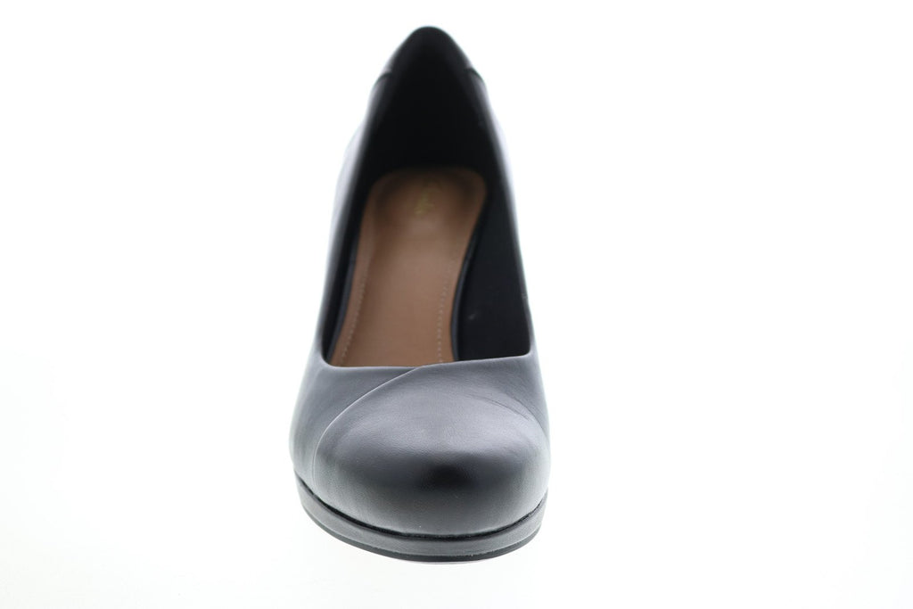 Clarks Chorus Carol 26127948 Womens Black Leather Slip On Pumps Heels ...
